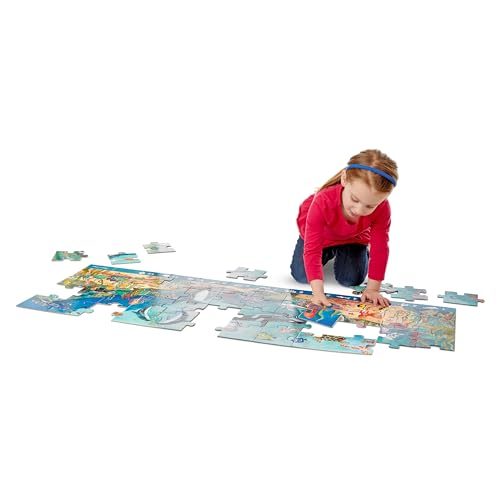 Melissa & Doug Search and Find Beneath the Waves Floor Puzzle (48 pcs, over 4 feet long) - FSC Certified