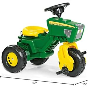 Rolly Toys John Deere 3-Wheel Trac with Trailer Ride On, Green/Yellow (52769)