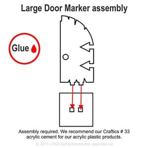 LITKO Terrain Door Markers | Compatible with Dungeons & Dragons & Pathfinder | DND | 5E | TTRPG | (Wooden Double Door)