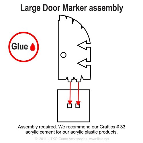 LITKO Terrain Door Markers | Compatible with Dungeons & Dragons & Pathfinder | DND | 5E | TTRPG | (Wooden Double Door)