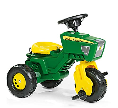 Rolly Toys John Deere 3-Wheel Trac with Trailer Ride On, Green/Yellow (52769)