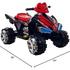 Four Wheeler for Kids ? Battery Powered Electric Quad ? Ride On Toy ATV with Sound Effects for Children 3-6 Years by Lil? Rider (Black/Red)