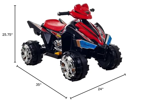 Four Wheeler for Kids ? Battery Powered Electric Quad ? Ride On Toy ATV with Sound Effects for Children 3-6 Years by Lil? Rider (Black/Red)