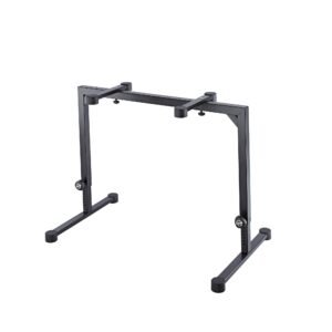 k&m konig & meyer 18810.015.55 table style keyboard stand omega - sturdy height adjustable frame - folds flat portable - fits piano and electric keyboards - for adult and youth musicians - black