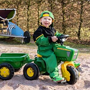 Rolly Toys John Deere 3-Wheel Trac with Trailer Ride On, Green/Yellow (52769)