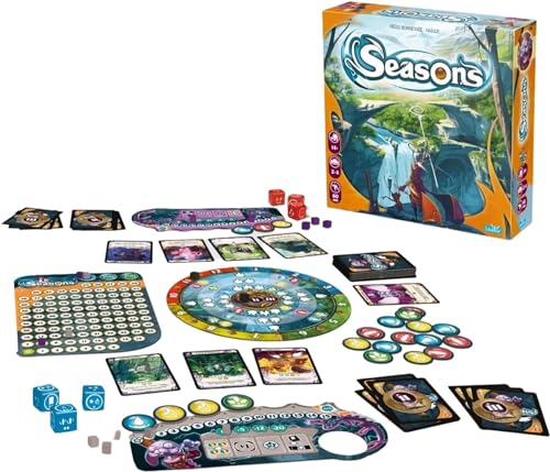 Seasons Board Game - Tactical Card and Dice Game for Wizards, Engaging Strategy Gameplay, Fun Family Game for Kids and Adults, 2-4 Players, Ages 14+, 60 Min Playtime, Made by Libellud