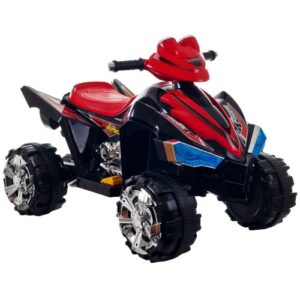 four wheeler for kids ? battery powered electric quad ? ride on toy atv with sound effects for children 3-6 years by lil? rider (black/red)