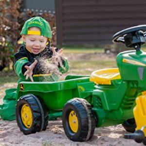 Rolly Toys John Deere 3-Wheel Trac with Trailer Ride On, Green/Yellow (52769)