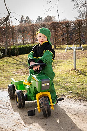 Rolly Toys John Deere 3-Wheel Trac with Trailer Ride On, Green/Yellow (52769)