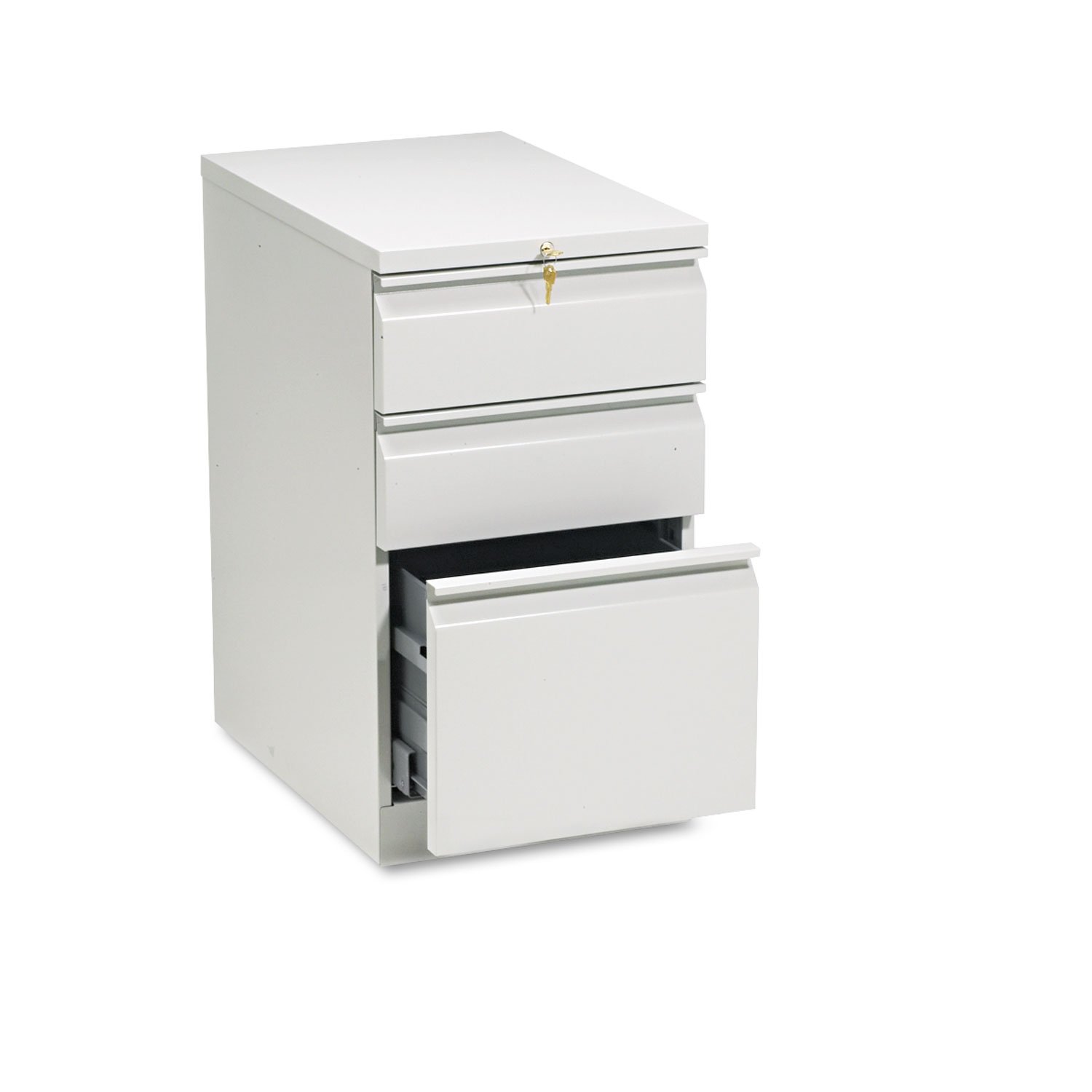 HON 33723RQ Efficiencies Mobile Pedestal File w/One File/Two Box Drwrs, 22-7/8d, Lt Gray