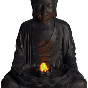 Meditating Zen Buddha Outdoor Water Fountain 27 1/2" High with LED Light Meditation Decor for Table Desk-Top Garden Yard Patio Porch Home Bedroom House Living Room Exterior - John Timberland