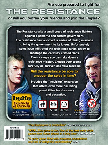 The Resistance Card Game - Social Deduction, Strategy, Bluffing, Negotiation, and Deception for Teens and Adults - Party Game for 5-10 Players Ages 13+ in 30 Minute Rounds by Indie Boards & Cards