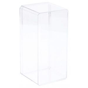 pioneer plastics 084c clear plastic beveled edge display case, 3.5" w x 3.75" d x 8" h (mailer box), pack of 4