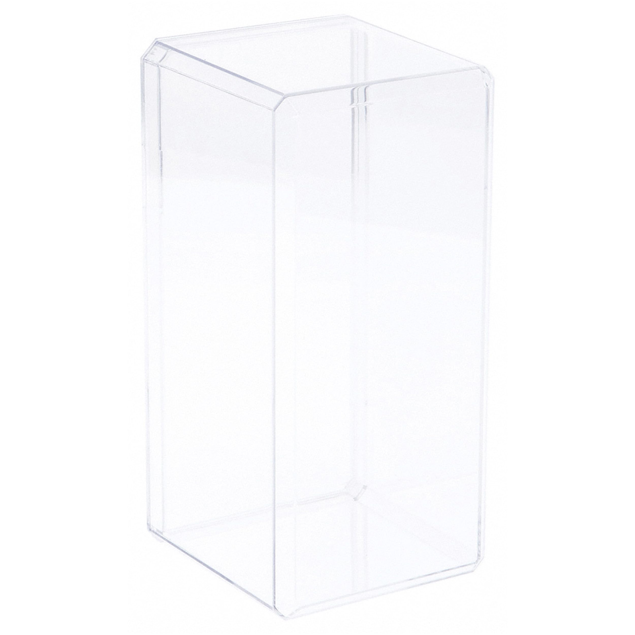 Pioneer Plastics 084C Clear Plastic Beveled Edge Display Case, 3.5" W x 3.75" D x 8" H (Mailer Box), Pack of 4