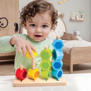 Hape Wooden Counting Stacker Block Set| Number Puzzles Counting Stacking Game for Toddlers 1Y+