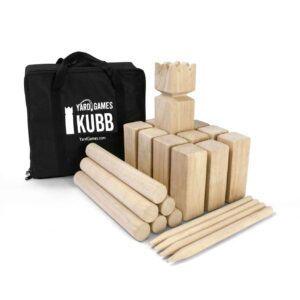 Yard Games Kubb Premium Size Outdoor Tossing Game with Carrying Case, Instructions, and Boundary Marker