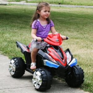 Four Wheeler for Kids ? Battery Powered Electric Quad ? Ride On Toy ATV with Sound Effects for Children 3-6 Years by Lil? Rider (Black/Red)