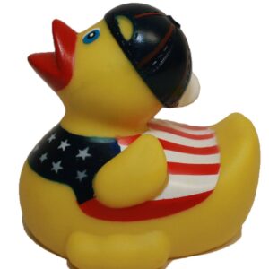 Rubber Duck Patriotic Stars & Stripes, Waddlers Brand American Patriotic Rubber Ducks That Race Upright July 4th Rubber Duck Race. Kids Bath Toy Birthday Party & Baby Shower Gift