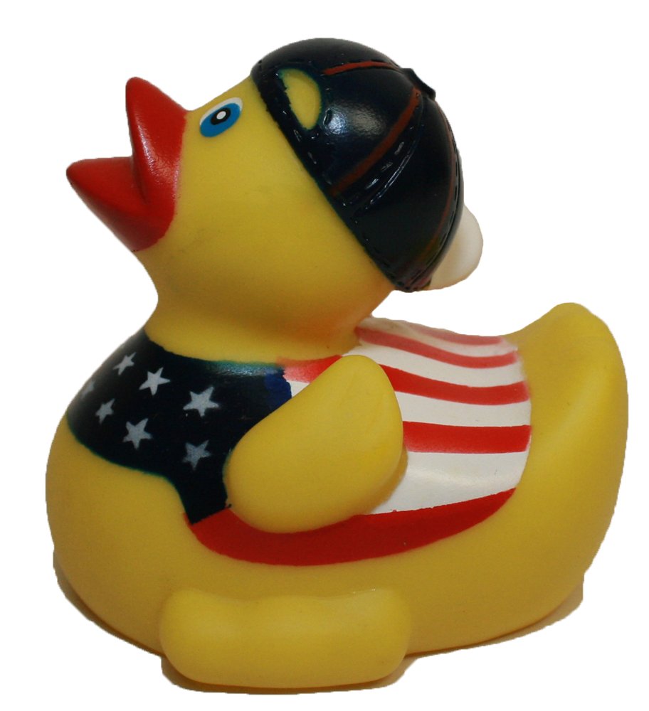 Rubber Duck Patriotic Stars & Stripes, Waddlers Brand American Patriotic Rubber Ducks That Race Upright July 4th Rubber Duck Race. Kids Bath Toy Birthday Party & Baby Shower Gift