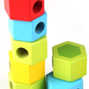 Hape Wooden Counting Stacker Block Set| Number Puzzles Counting Stacking Game for Toddlers 1Y+