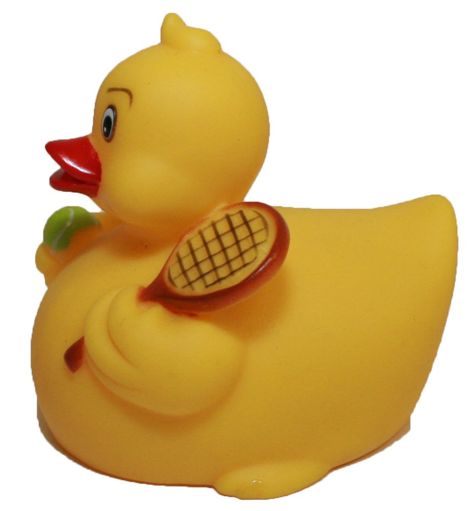 Rubber Ducks Tennis, Waddlers Brand Rubber Duckies That Races Upright, Sports Tennis Themed Bathtub Toy Birthday Baby Shower Mother's Day Father's Day Gift, All Dept. Gift Tennis Lovers