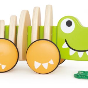 Hape Wooden Walk-A-Long Croc for Babies| Pull & Pull Walking Toy for Toddlers 12 Months and Up