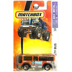 matchbox 2006 mbx metal city bus silver red native american 33