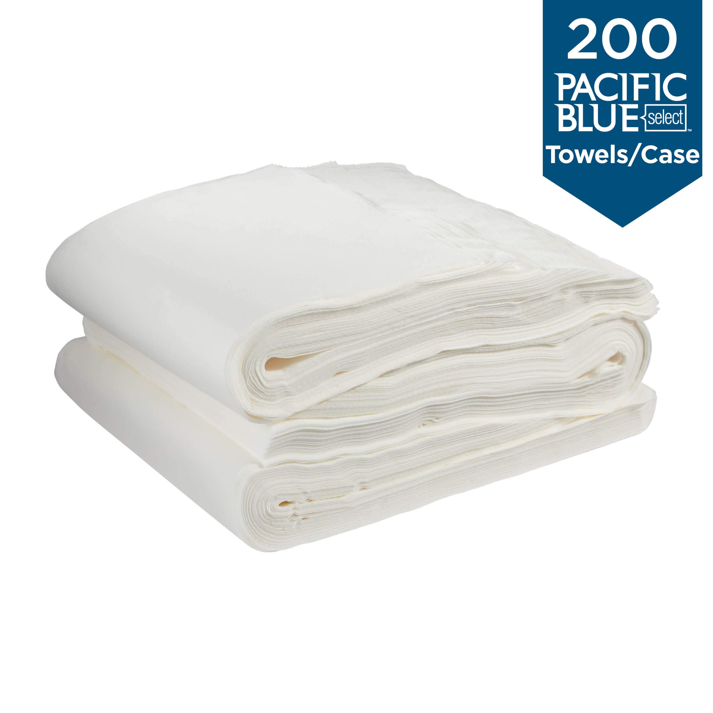 Pacific Blue Select A300 Disposable Patient Care Bath Towel by GP PRO (Georgia-Pacific),1/2-Fold, White, 80540,1 Box of 200 Towels