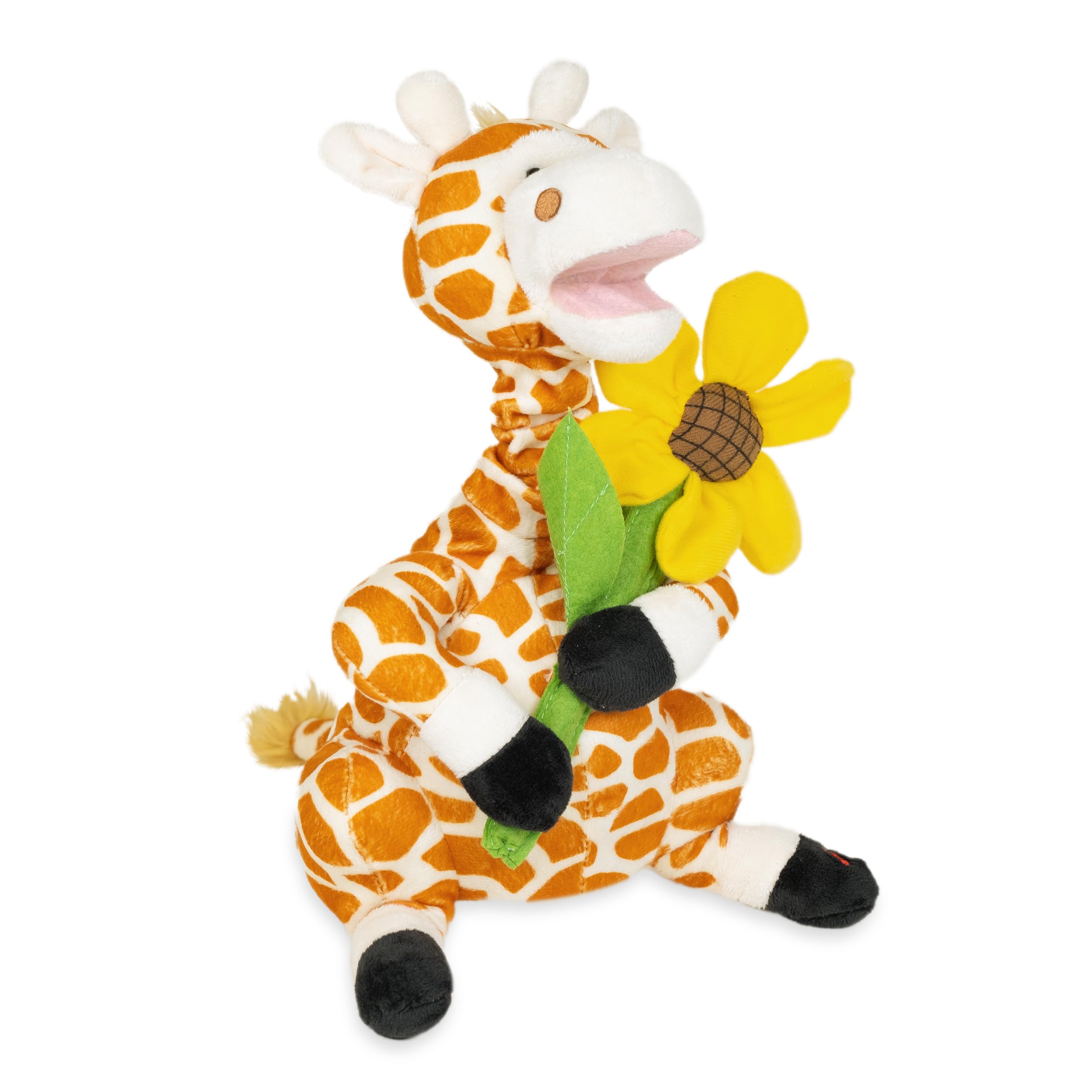 Cuddle Barn - Gerry | Giraffe Animated Stuffed Animal Plush, Neck Grows and Mouth Moves Sings Your Love Lifts Me Higher 12 inches