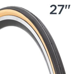 Schwinn Replacement Bike Tire, 27" x 1.25" Road Bike Tire, Smooth Tread, Steel Bead Construction, Fits Internal Rim Widths 15mm-20mm, PSI Range 60 to 80