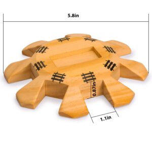 Yellow Mountain Imports Wooden Hub Centerpiece for Mexican Train Dominoes Game (up to 8 Players) - 5.8 Inches