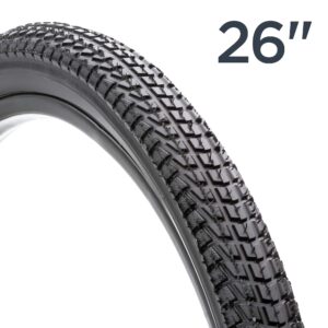 Schwinn Replacement Bike Tire, 26" x 1.95" Hybrid Bike Tire, Smooth Tread Pattern, Puncture Guard, Fits Internal Rim Widths 19mm-29mm, PSI Range 40 to 65