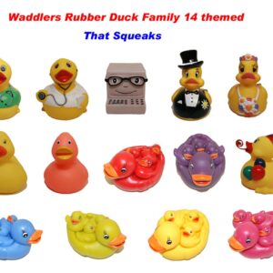 Rubber Ducks Family Party Rubber Duck, Waddlers Brand Toy Rubber Duck Squeaking and Tongue Blowing Party Celebration Fun, All Depts. Favor Gift New Year, Birthday, Baby Shower Christmas