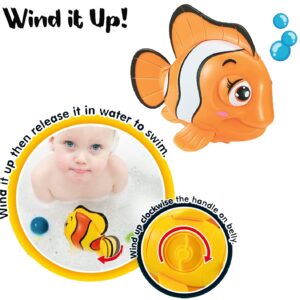 6 PCS Swimming Wind Up Bath Toys - Sea Animals in The Bathtub Windup Motorized Kids Water Bathtime Fun