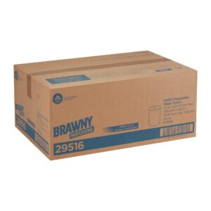 Georgia-Pacific Brawny Professional A300 Disposable Shop Towel Roll Refill 29516, White, 220 Linear Feet per Roll, 6 Rolls per Case