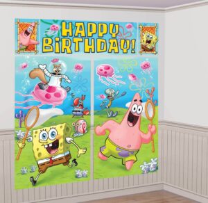 amscan spongebob scene setter wall decorating set (each)