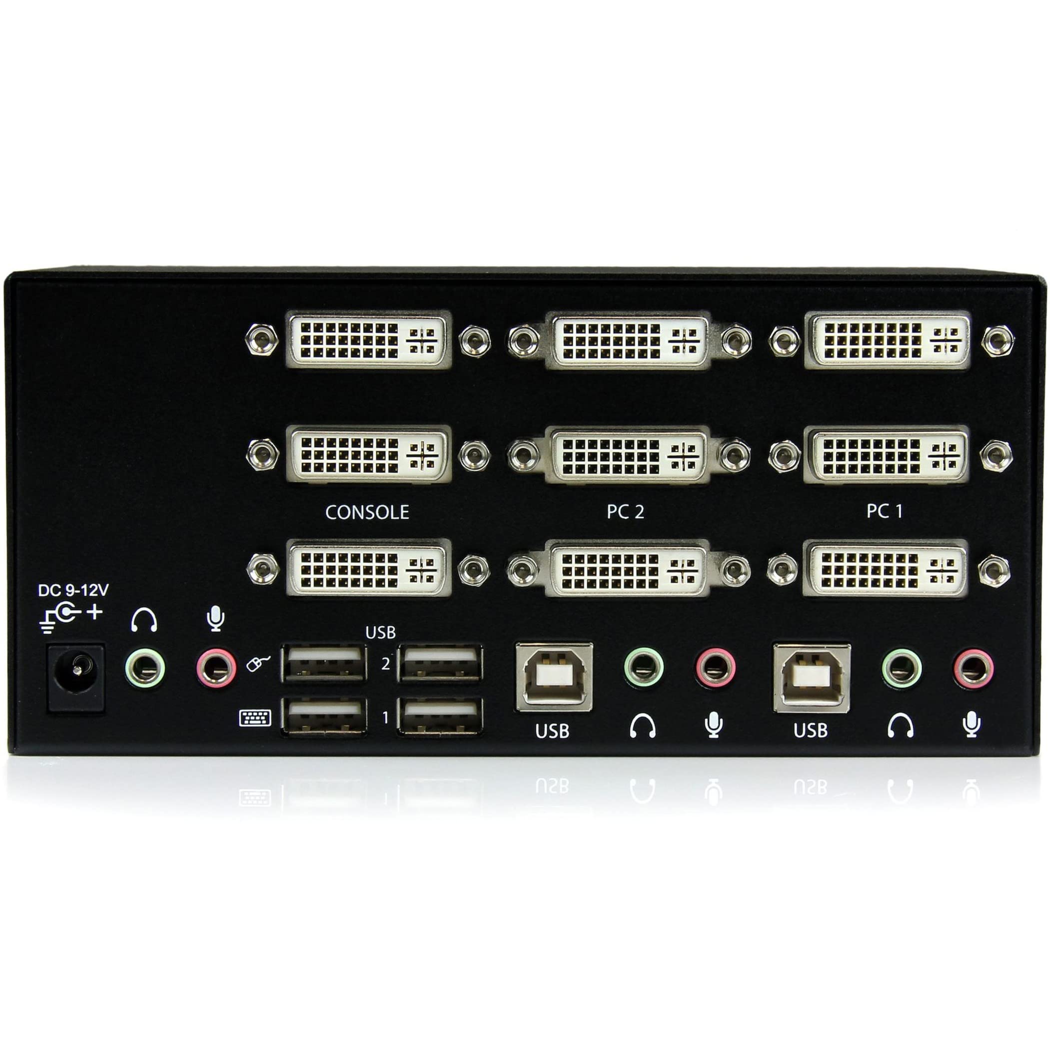 StarTech.com 2 Port Triple Monitor DVI USB KVM Switch with Audio & USB 2.0 Hub - Multi Monitor KVM - Dual Port KVM Switch (SV231TDVIUA),Black