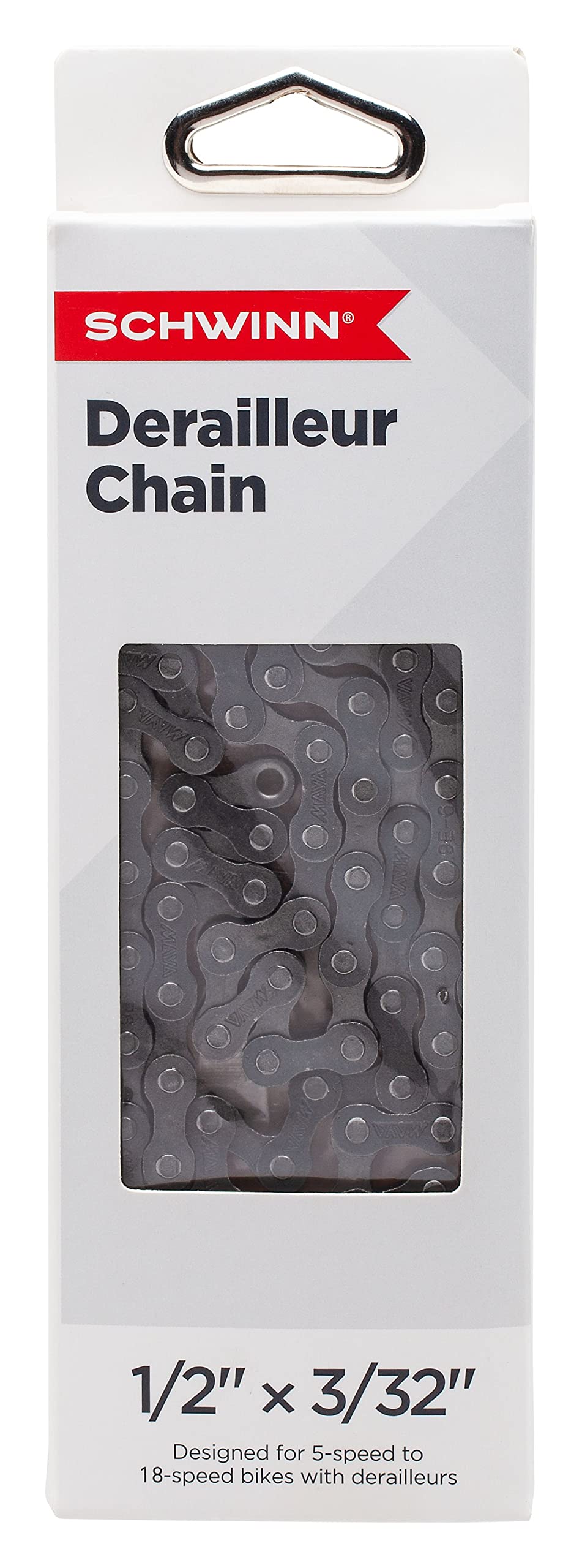 Schwinn Bike Chain, 1/2" X 3/32" Derailleur Chain, 112 Total Links, for Derailleur Bikes, Mountain Bikes, 5 to 18-Speed Bikes, Hybrid Bikes, or Comfort Bikes