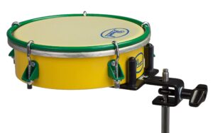 pearl brazilian percussion tamborim, yellow, green and blue, 6" (pbt60c)