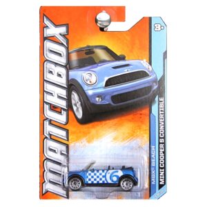 matchbox 2011-82 mbx beach mini cooper s convertible blue 1:64 scale