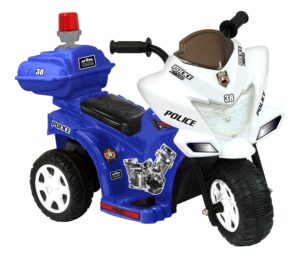 kid motorz lil patrol 6v, blue and white (0286)