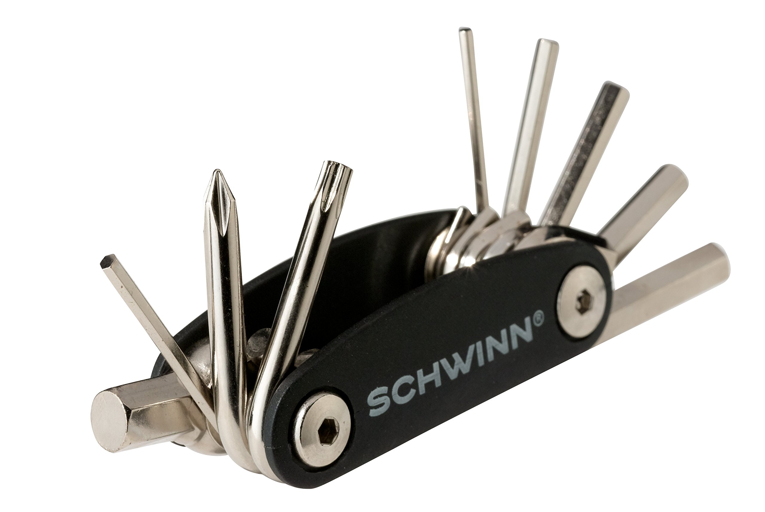 Schwinn 9 in 1 Multi-Purpose Tool Kit for Bikes, Compact and Convenient Design, Hex Wrenches, Phillips Screwdriver, and T25 Torx wrench