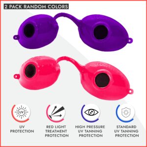 Super Sunnies UV Eye Protection FDA compliant Tanning Goggles Eyeshields, 2 Pairs in Random Colors