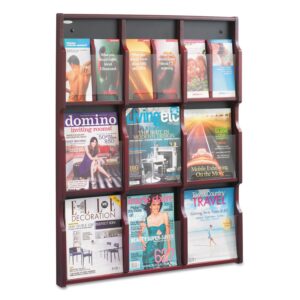 Safco 5702MH Expose Adj Magazine/Pamphlet Nine Pocket Display 29-3/4w x 38-1/4h Mahogany