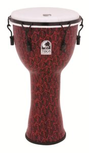 toca tf2dm-12rm freestyle ii mechanically tuned 12-inch djembe - red mask finish