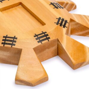 Yellow Mountain Imports Wooden Hub Centerpiece for Mexican Train Dominoes Game (up to 8 Players) - 5.8 Inches