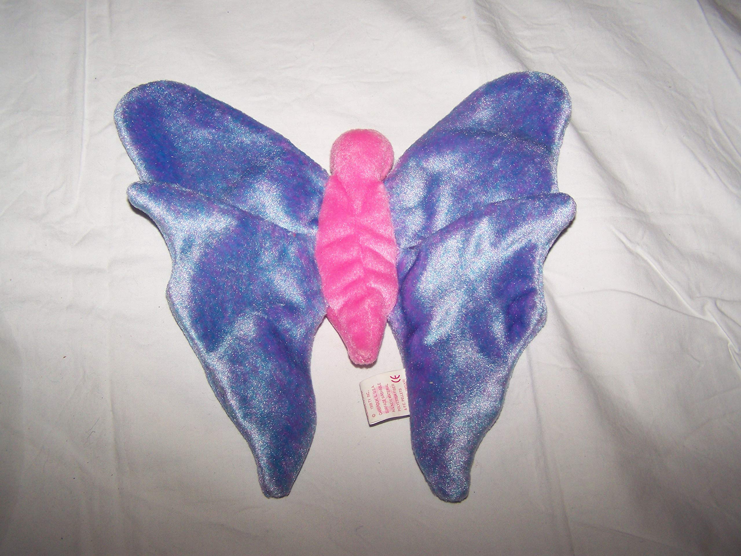 TY Beanie Babies Flitter the Butterfly - Periwinkle and Pink