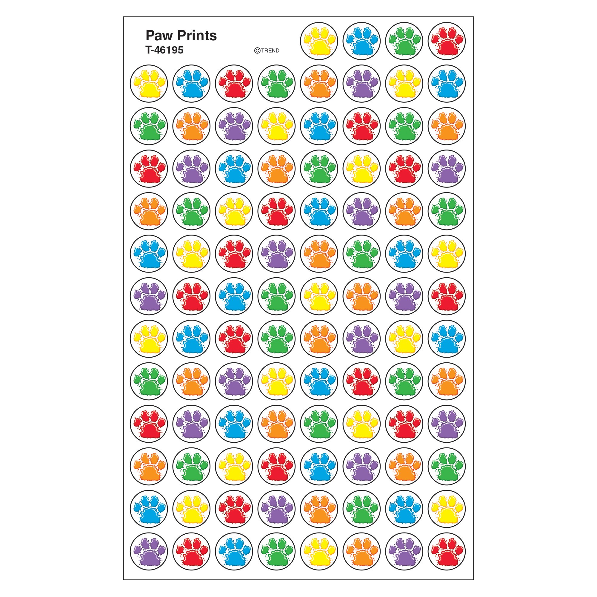 TREND enterprises, Inc. Paw Prints superSpots® Stickers, 800 ct