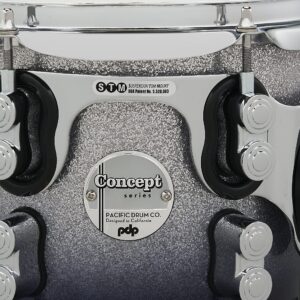 PDP By DW 7-Piece Concept Maple Shell Pack with Chrome Hardware Silver to Black Fade