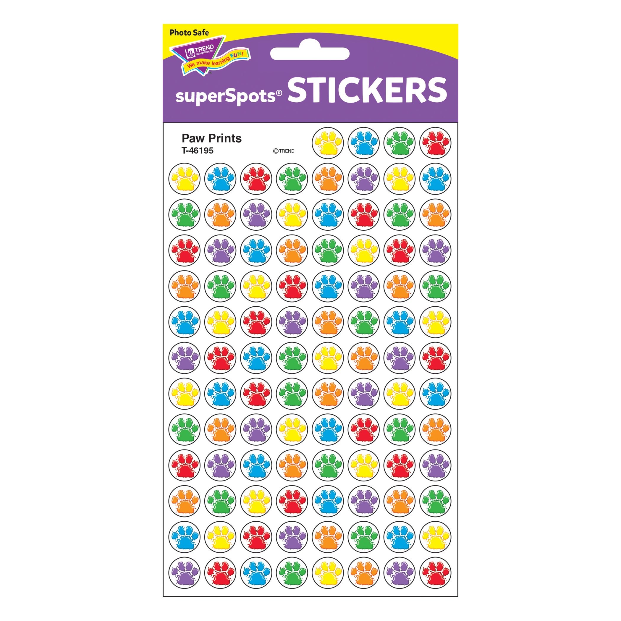 TREND enterprises, Inc. Paw Prints superSpots® Stickers, 800 ct